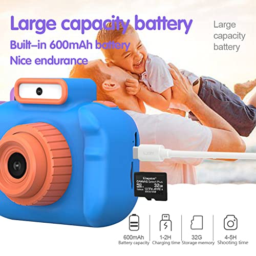 4800W Front and Rear 1080p Hd Children's Digital Camera, 8X Digital Zoom Video and Games, with Flash Birthday Gifts for Kids
