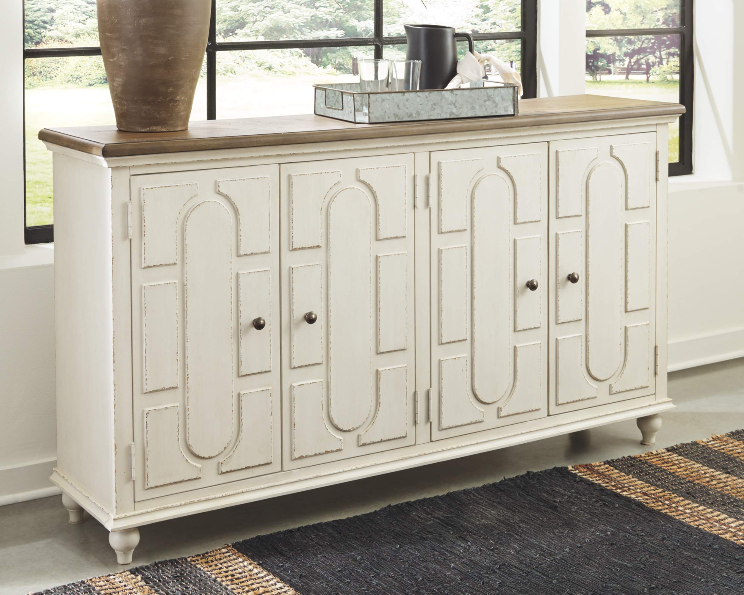 Signature Design by Ashley Roranville French Country Accent Cabinet or Server, White