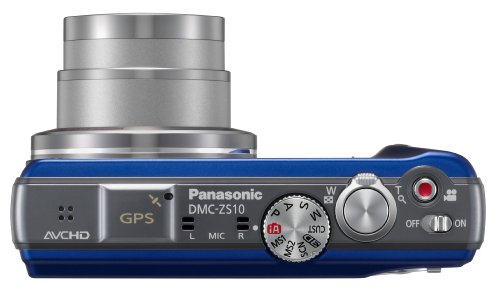 Panasonic Lumix DMC-ZS10 14.1 MP Digital Camera with 16x Wide Angle Optical Image Stabilized Zoom and Built-In GPS Function (Blue)