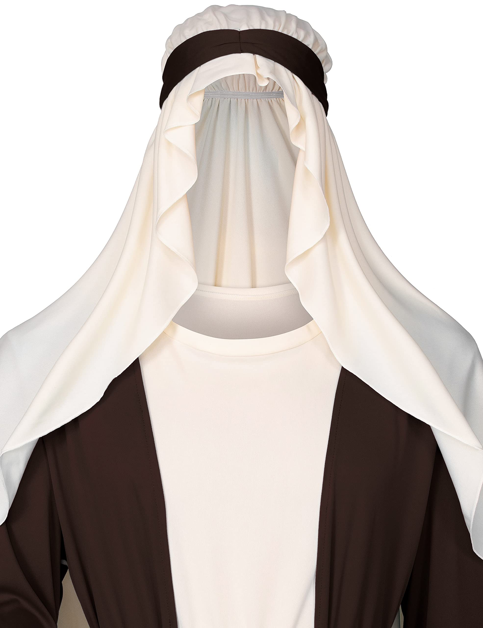 Irtysh Mens Biblical Saint Joseph Costume Jesus Robe Sherherd Costume Staffs Headwrap Hat Waist Rope Set(Brown M)