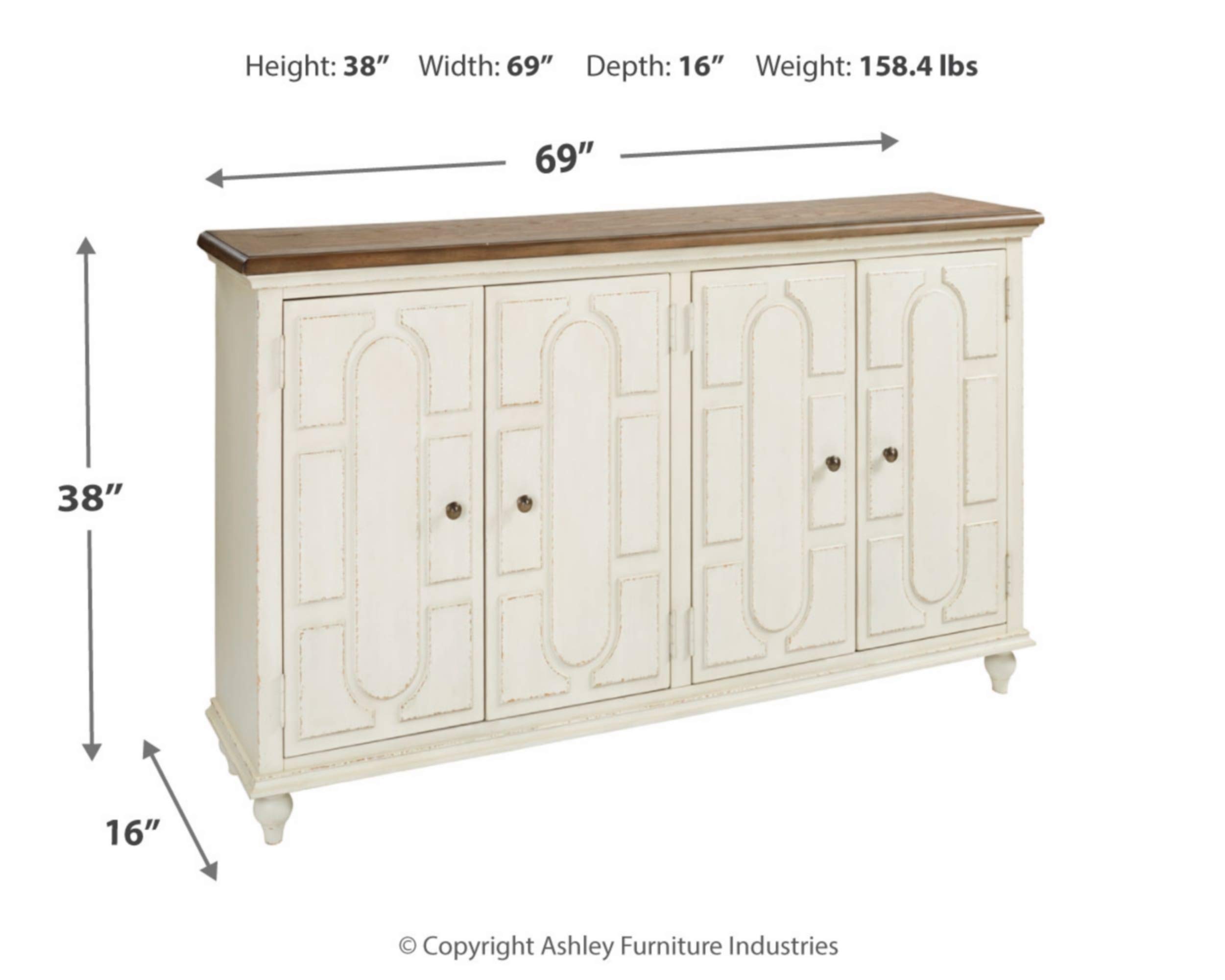 Signature Design by Ashley Roranville French Country Accent Cabinet or Server, White