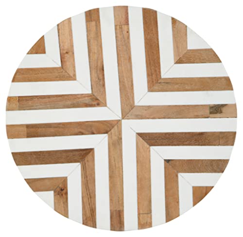 Signature Design by Ashley Cartley Accent Table, White & Light Brown