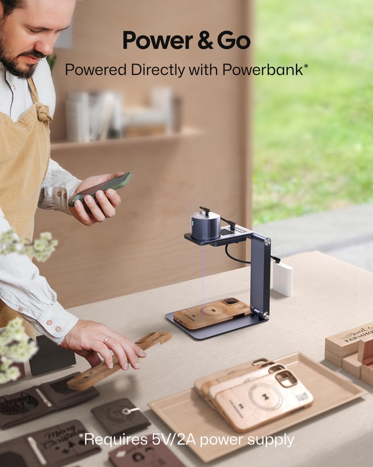 LaserPecker 1 Pro Laser Engraving Machine, Laser Engraver Mini 405nm Wavelength Laser Etcher, 0.15mm High Precision Engraver for Felt Leather Wood (No for Metal) - with Auto Focus Stand