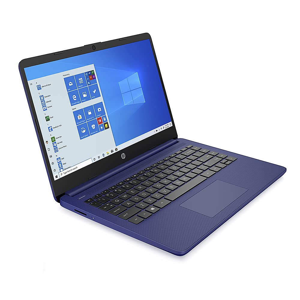 HP Touchscre14 Slim Laptop in Blue Intel N4020 Dual Core up to 2.8GHz 4GB RAM 64GB SSD 14in HD Webcam WiFi W10 / W11 (14-DQ200 Renewed)