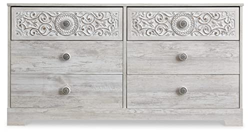 Signature Design by Ashley Paxberry Bohemian 6 Drawer Dresser with Carved Medallion Pattern, White