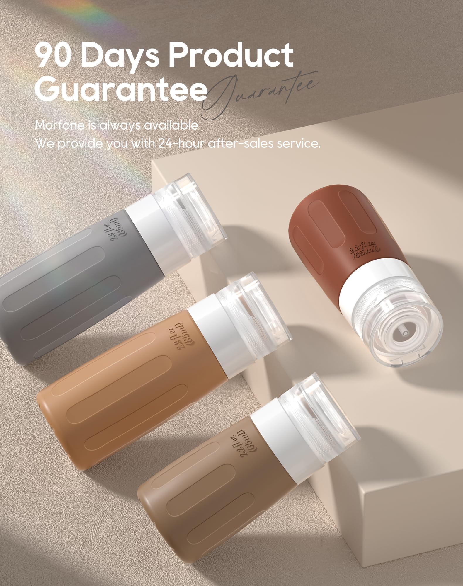 Morfone 16 Pack Silicone Travel Bottles Set for Toiletries TSA Approved Travel Containers Leakproof Squeezable Refillable Travel Accessories 2oz 3oz for Shampoo Conditioner Lotion Liquids (Brown)
