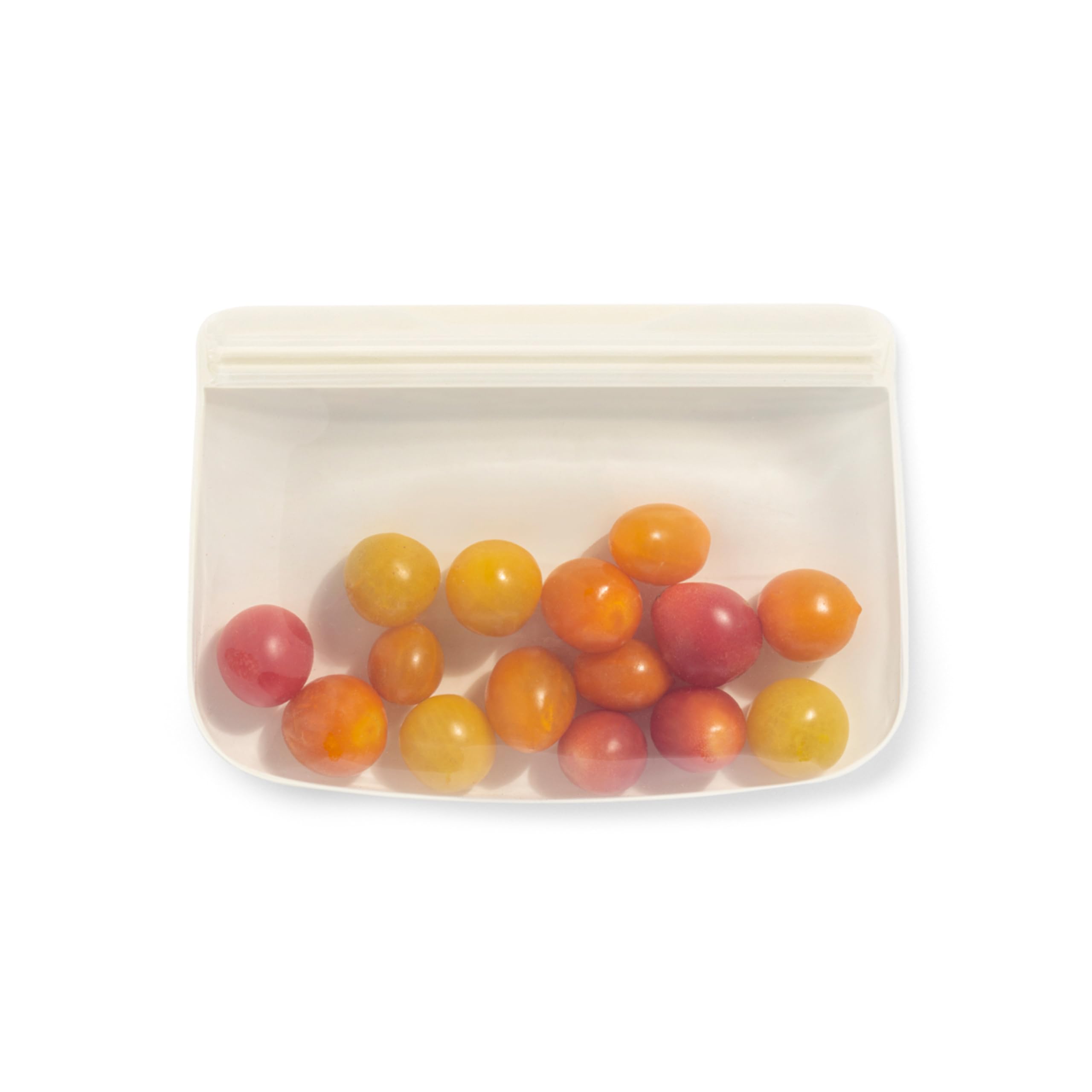W&P Porter Snack Bag 100% Silicone Reusable Food Storage Bag | 10 oz Flat - Cream | Cook, Store, or Freeze | Easy Cleaning, Dishwasher-Safe