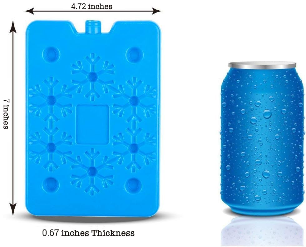 BLUE ELE BE01 Ice Pack for Lunch Box and Cooler, BPA Free, Reusable and Long Lasting, Slim and Lightweight Design for Kids, Set of 4, Fun & Colorful