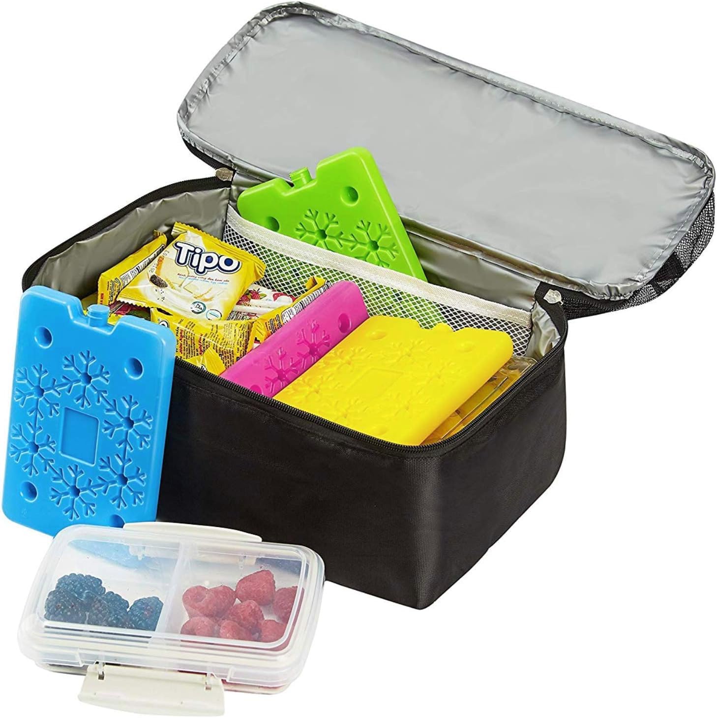 BLUE ELE BE01 Ice Pack for Lunch Box and Cooler, BPA Free, Reusable and Long Lasting, Slim and Lightweight Design for Kids, Set of 4, Fun & Colorful