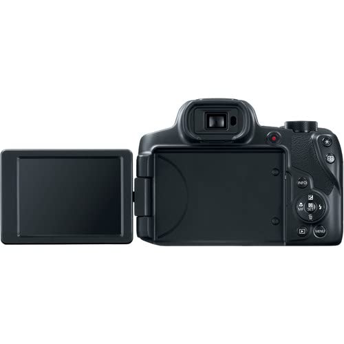 Canon PowerShot SX70 HS Digital Camera (3071C001) + 2 x 64GB Card + Corel Photo Software + 3 x LPE12 Battery + Charger + Card Reader + LED Light + HDMI Cable + Deluxe Soft Bag + More (Renewed)