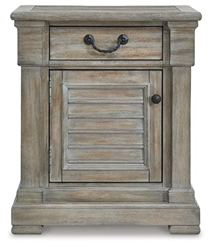 Signature Design by Ashley Moreshire Casual 1 Drawer and 1 Storage Cabinet Night Stand, Gray
