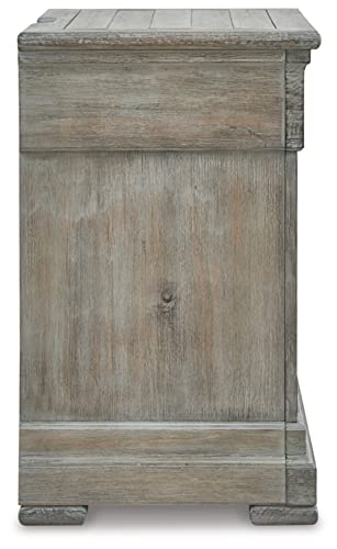 Signature Design by Ashley Moreshire Casual 1 Drawer and 1 Storage Cabinet Night Stand, Gray