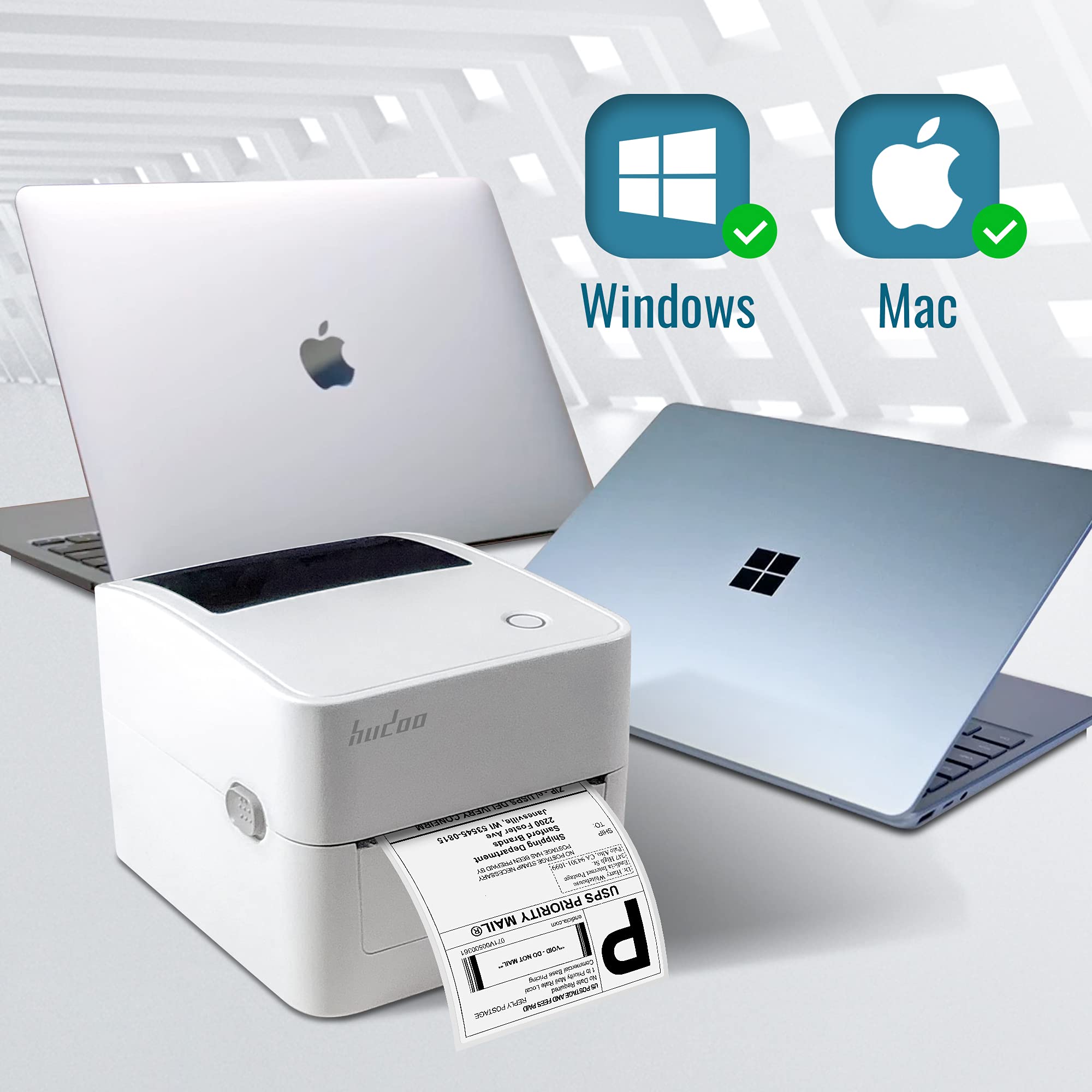 Thermal Label Printer- Hudoo High Speed 152mm/s Shipping Label Printer for Small Business Owner, Compatible with Amazon, Ebay Shopify and Worked with USPS USP FedEx 4X6 Label Printer