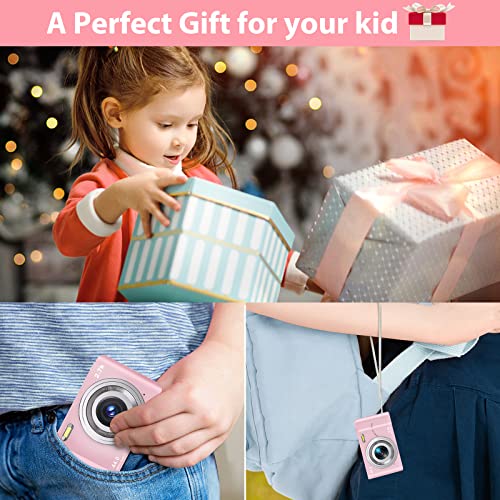 Digital Camera, Kids Camera Ultra HD 2.7K 44MP Digital Point and Shoot Camera 16x Digital Zoom 3.0 Inch Screen Compact Small Camera for Kids Boys Girls Students Teens