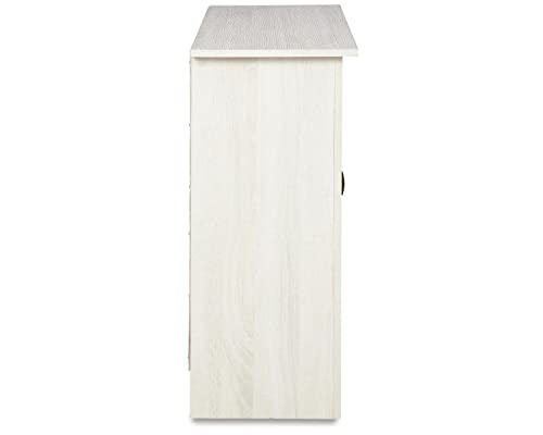 Signature Design by Ashley Turnley Farmhouse Accent Cabinet or TV Stand, Fits TVs up to 52", Whitewash