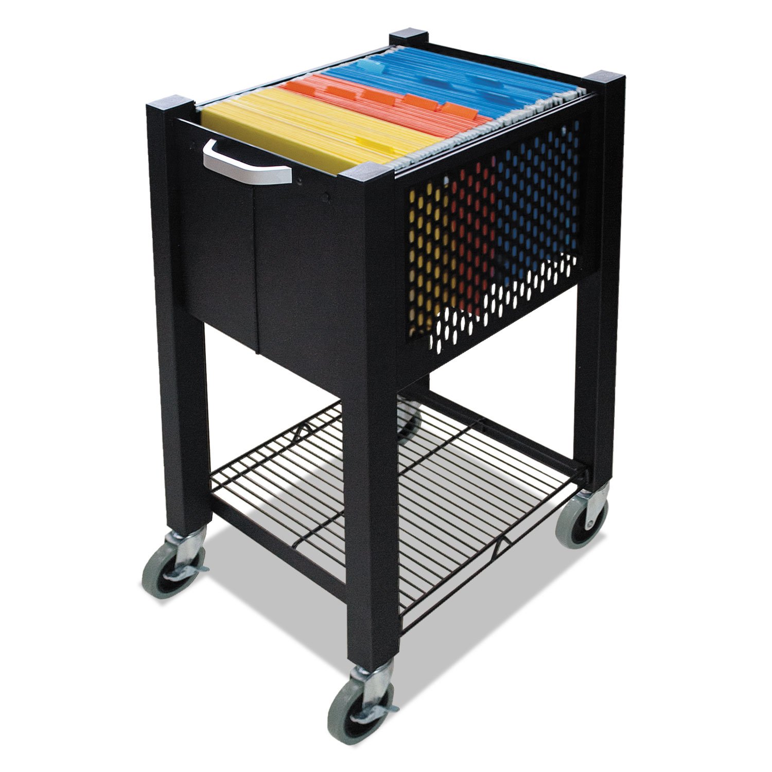 Vertiflex Products InstaCart Sidekick File Cart, 15.5" x 13.75" x 26.25", Black (VF53002)