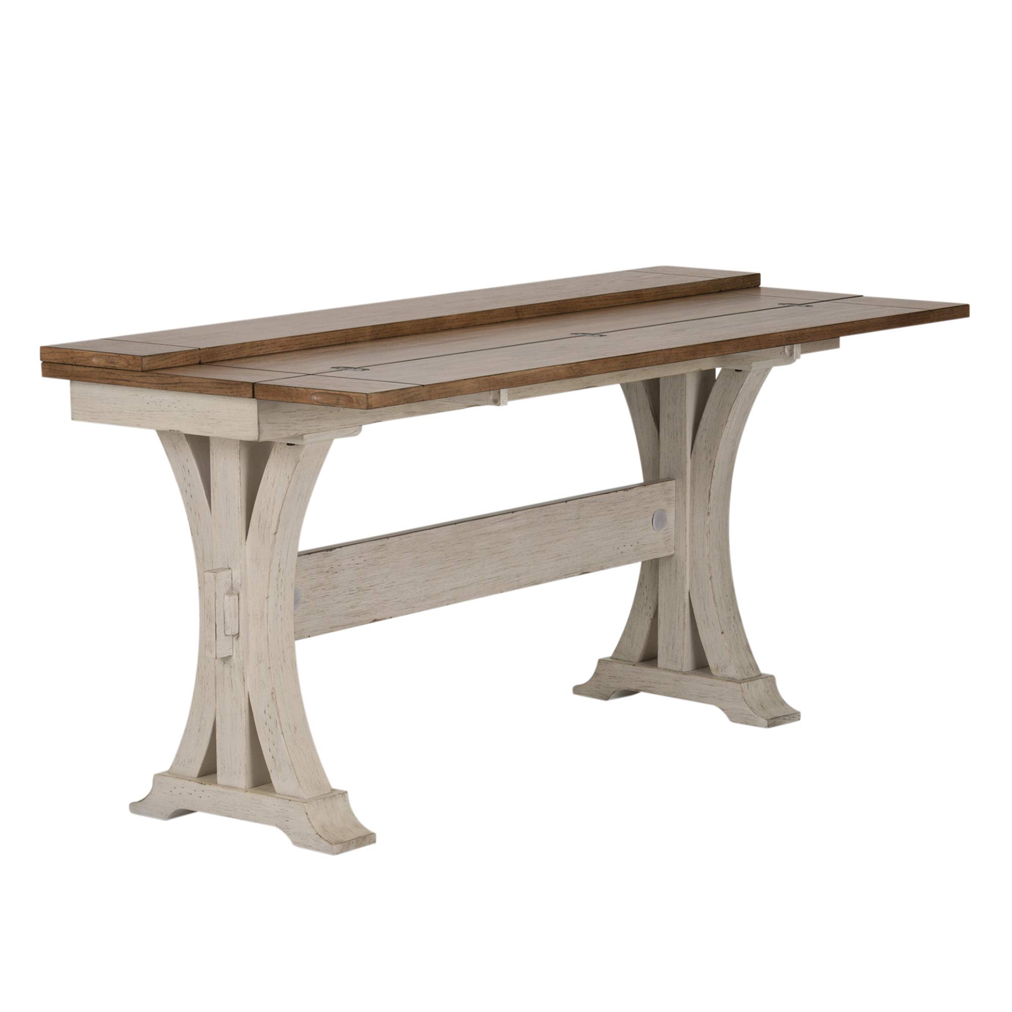Liberty Furniture Industries Farmhouse Reimagined Flip Lid Sofa Table, W64 x D36 x H31, White