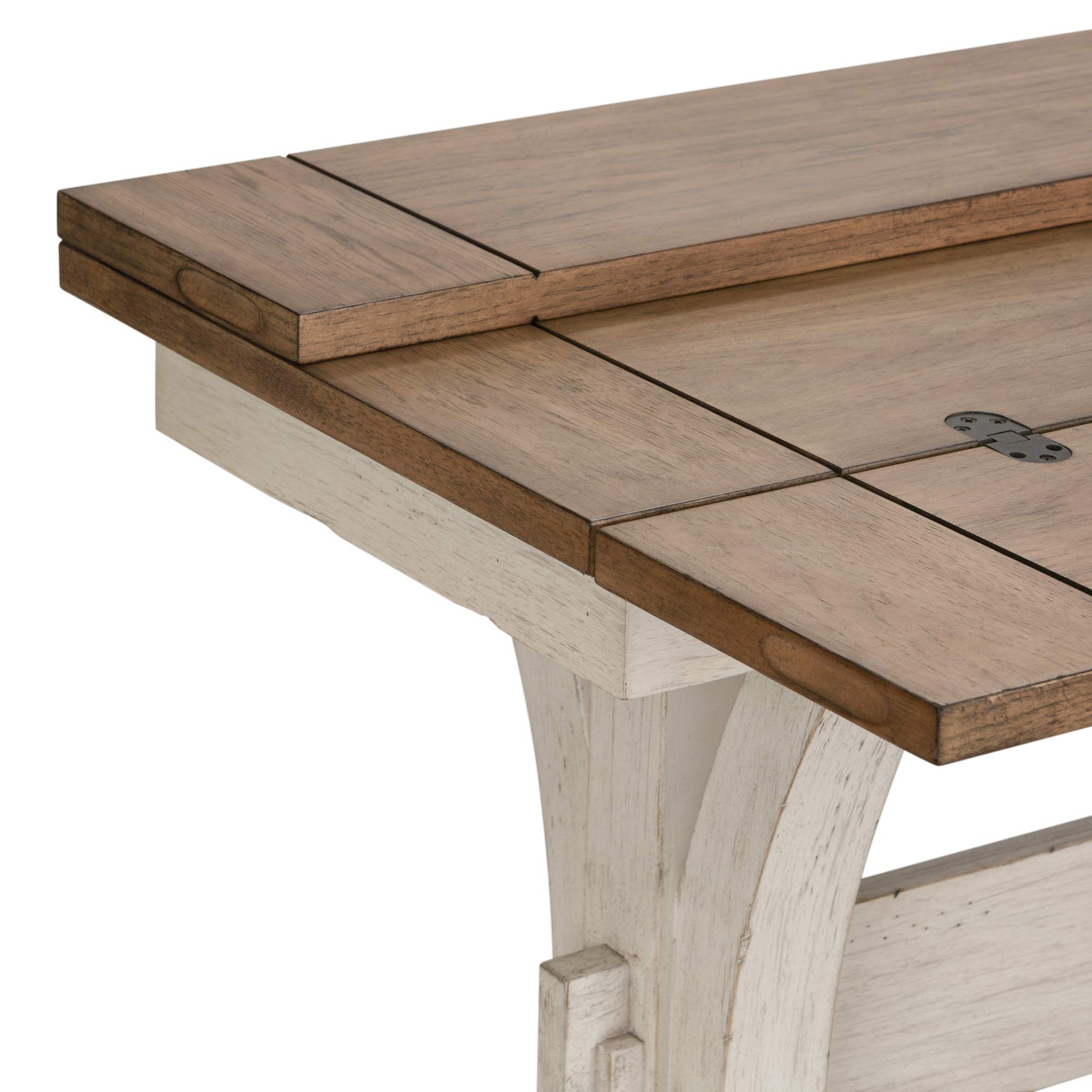 Liberty Furniture Industries Farmhouse Reimagined Flip Lid Sofa Table, W64 x D36 x H31, White