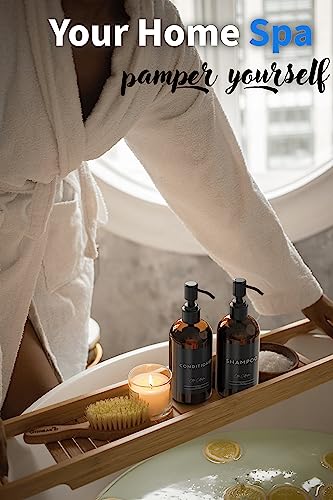 Shampoo & Conditioner Dispenser Bottle Set of 3-16.9 oz, Empty Shampoo Bottle for Bathroom & Shower, Refillable Body Wash Bottle with Pump for Shower Wall, Bathroom Essentials & Gift