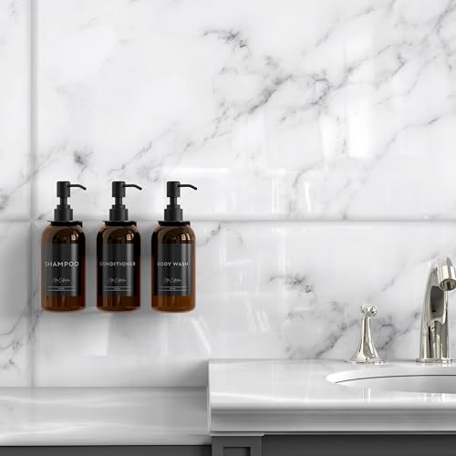 Shampoo & Conditioner Dispenser Bottle Set of 3-16.9 oz, Empty Shampoo Bottle for Bathroom & Shower, Refillable Body Wash Bottle with Pump for Shower Wall, Bathroom Essentials & Gift