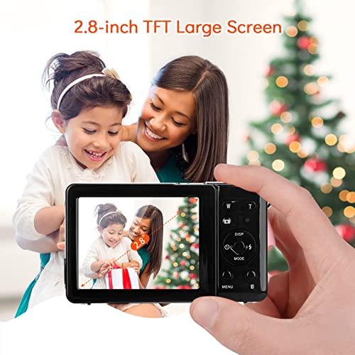 Digital Camera for Photography, FHD 1080P 20MP Point and Shoot Camera with 2.8" TFT LCD, Compact Rechargeable Vlogging Cameras for Kids,Beginner,Students,Teens,Elders (Red)