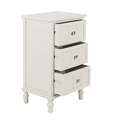 Decor Therapy Simplify 3-Drawer Accent Table, Buttermilk 15.75 in x 11.8 in x 26 in