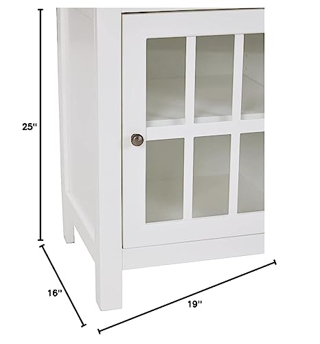 Signature Design by Ashley Opelton Modern Farmhouse Accent Cabinet End Table, White