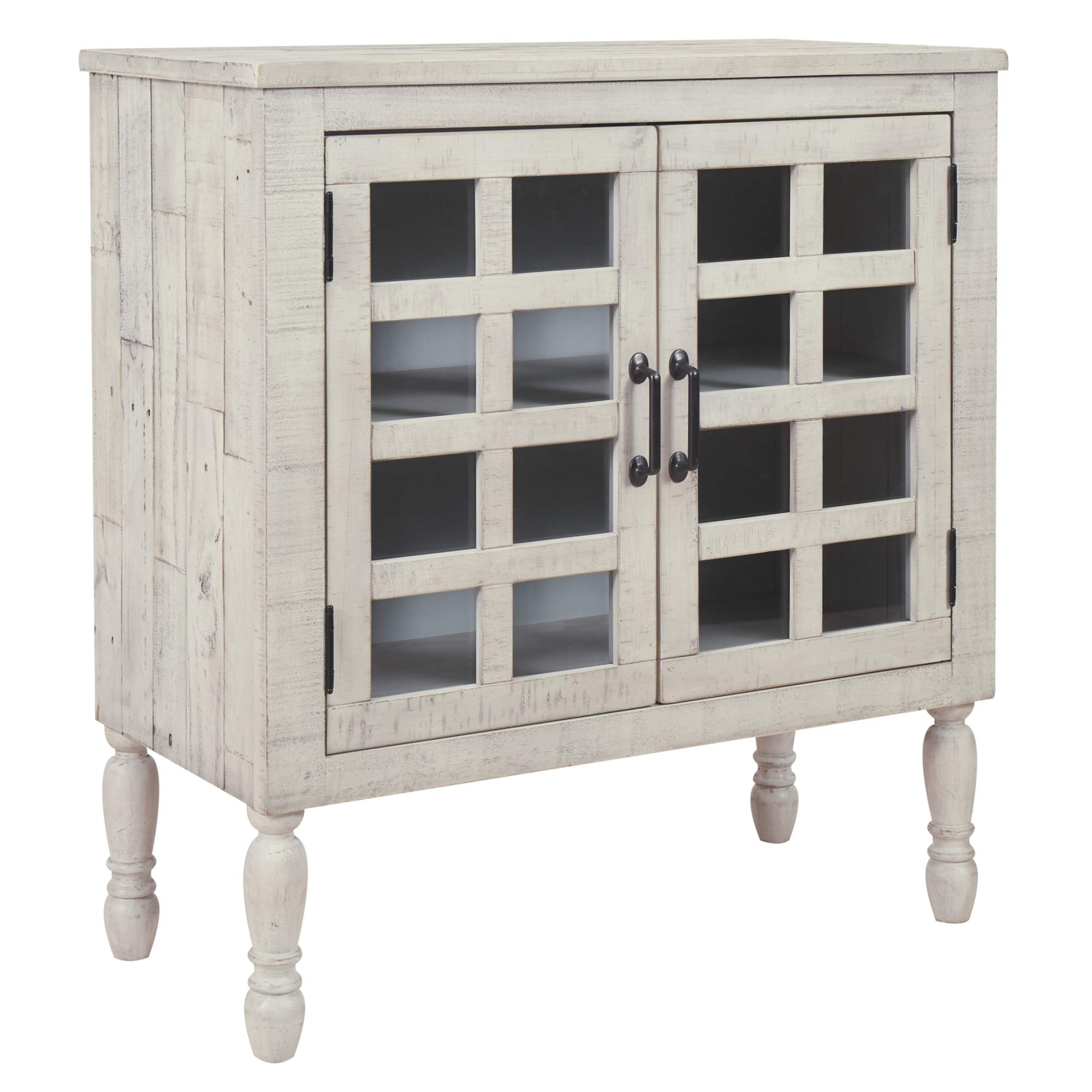 Signature Design by Ashley Falkgate Cottage Farmhouse Accent Cabinet, White