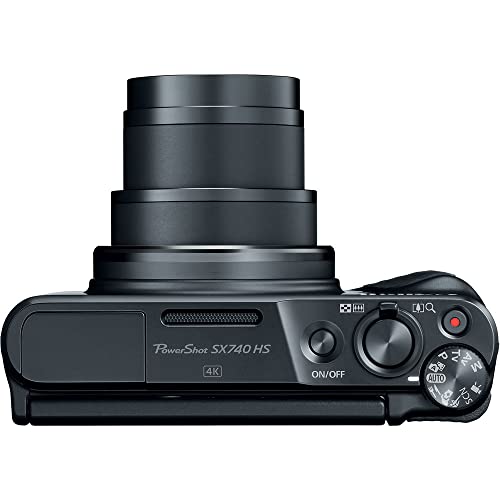 Canon PowerShot SX740 HS Digital Camera (Black) (2955C001) + 2 x 64GB Memory Card + 3 x NB13L Battery + Corel Photo Software + Charger + Card Reader + LED Light + Soft Bag + More (Renewed)
