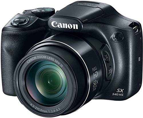Canon PowerShot SX540 HS Digital Camera with 32GB Memory Card, Camera Case, Extra Battery and Charger, and Deluxe Accessory Bundle (5 Items) (Renewed)