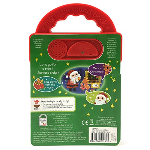 Jingle Bells 3-Button Sound Christmas Board Book for Babies and Toddlers