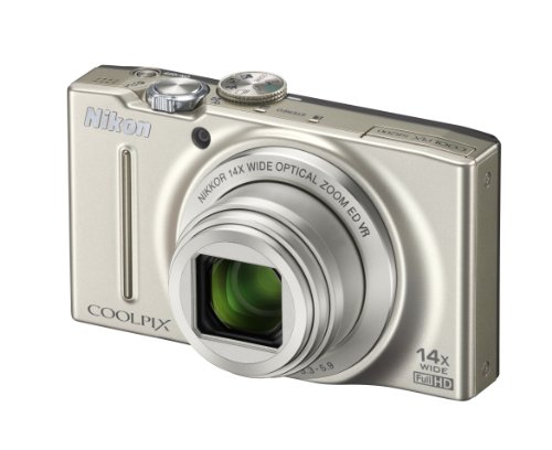 Nikon COOLPIX S8200 16.1 MP CMOS Digital Camera with 14x Optical Zoom NIKKOR ED Glass Lens and Full HD 1080p Video (Silver)