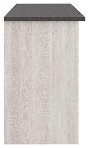 Signature Design by Ashley Dorrinson Farmhouse TV Stand with Fireplace Option, Fits TVs up to 58", Whitewash