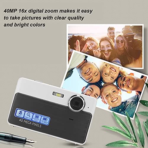wendeekun Digital Camera, FHD 1080P 40MP Vlogging Camera with 16X Digital Zoom, 2.4 Inch IPS Screen Mini Video Camera, Portable Mini Cameras for Students, Teens, Kids, Adults, Beginners(Black)