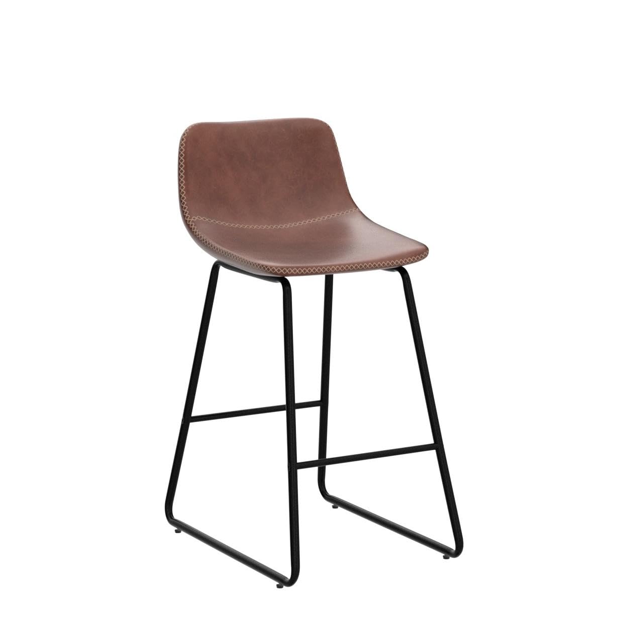 HeuGah Bar Stools Set of 4,Faux Leather Counter Height Bar Stools,26" Bar Chairs with Back,Modern Counter Stool for Kitchen Island
