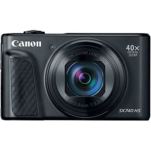 Canon PowerShot SX740 HS Digital Camera (Black) (2955C001), 2 x 64GB Memory Card, 3 x NB13L Battery, Corel Photo Software, Charger, Card Reader, LED Light, Soft Bag + More (Renewed)
