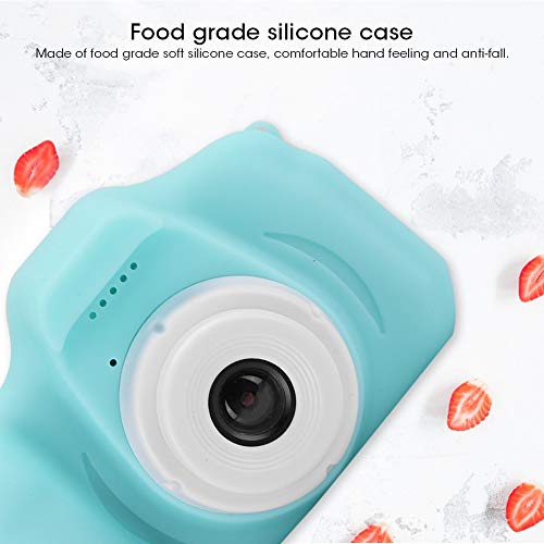 Mini Digital Camera, Children Eye-Friendly and Cear HD Cartoon Camera DIY Photos Video Recording, with 2.0in IPS Screen, Photo Frames, for Kids(Green)