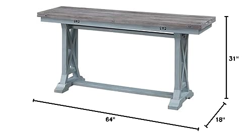 Coast to Coast Imports Bar Harbor Fold Console Table, Blue, 64" W x 18" D x 31" H, (A40304)