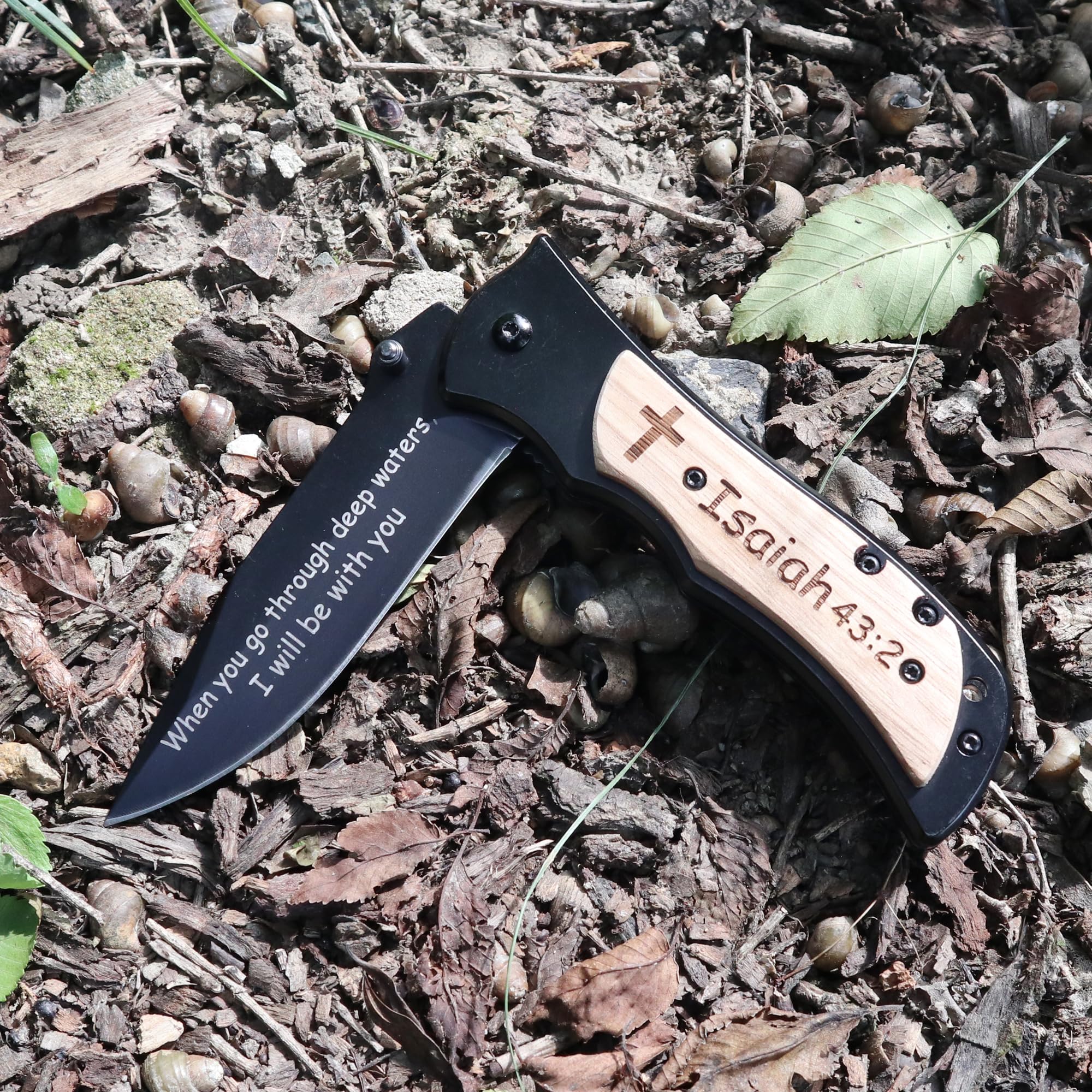 MRSLYFQH Christian Scripture Gifts Utility Tool,Engraved Bible Verse Catholic Confirmation Baptism Gifts,Pastor Gifts (Isaiah 43:2)
