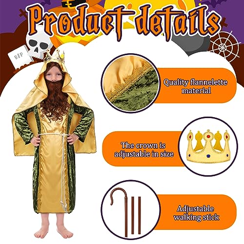 HooLing 6 Pcs Wise Men Costume Kids Saint Bible Costume Boys Shepherd Nativity Costumes for Christmas Halloween(S)