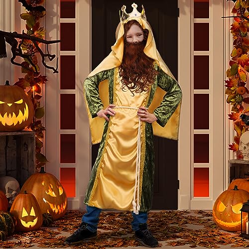 HooLing 6 Pcs Wise Men Costume Kids Saint Bible Costume Boys Shepherd Nativity Costumes for Christmas Halloween(S)