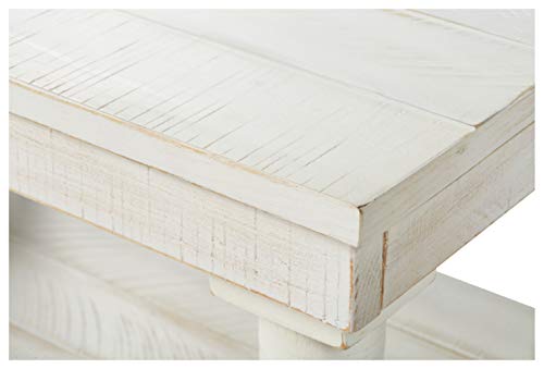Signature Design by Ashley Dannerville Cottage Wood Accent Table with USB Plug Chargers, 28", White