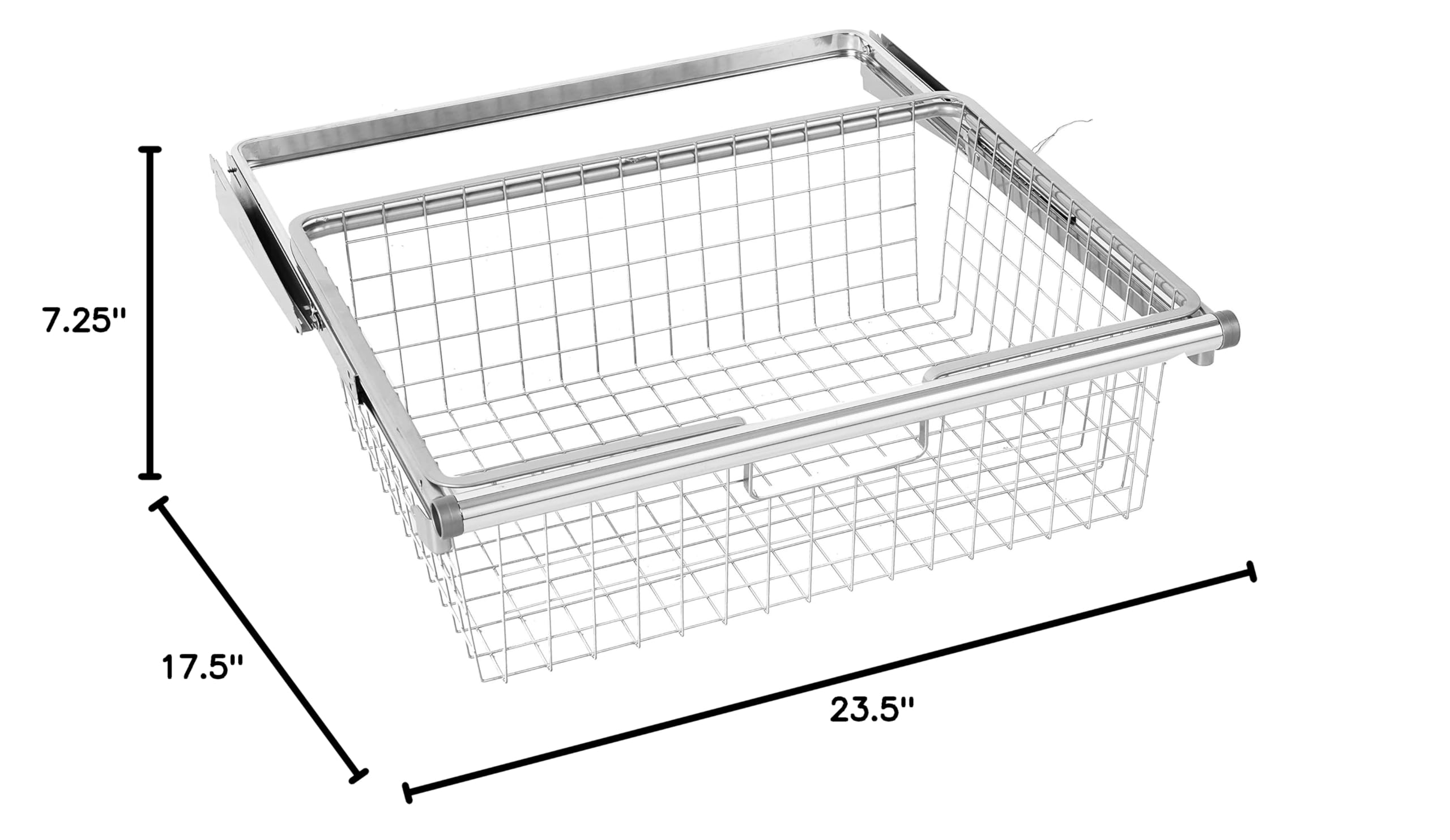 Rubbermaid Configurations Sliding Basket for Closet Drawer Organization, Sturdy Slide Out Basket, Titanium