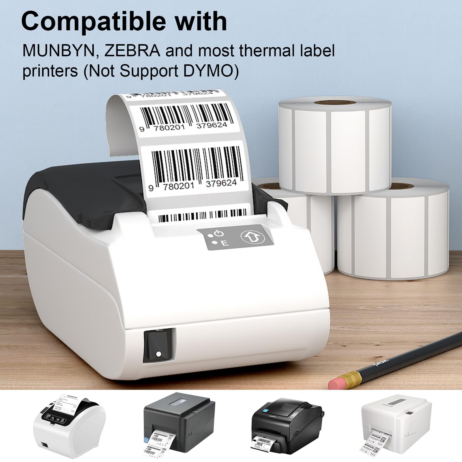 MaxGear 2.25" X 1.25" Direct Thermal Labels, Perforated UPC Barcode & FBA Address Stickers, Premium Permanent Adhesive Shipping Labels, Compatible with Rollo & Zebra (12 Rolls, 1000 Labels/Roll)