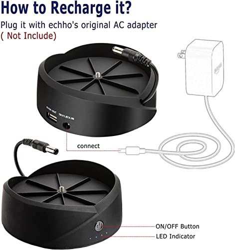 Battery Base for Echo 3 & Echo Plus 2 Make Them Portable Not Include The Speaker or Charge Cord ( Upgrade Version)