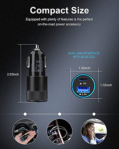 USB Wall Charger, AILKIN 2-Pack 2.1Amp Dual Port Quick Charger Plug Cube&2-Pack 3.4a Dual Port USB Fast Car Charger