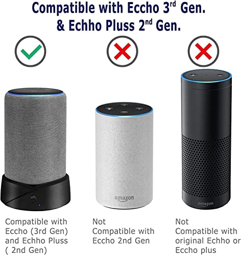 Battery Base for Echo 3 & Echo Plus 2 Make Them Portable Not Include The Speaker or Charge Cord ( Upgrade Version)