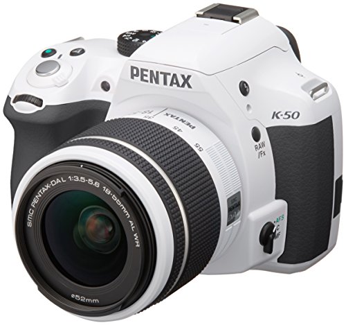 Pentax K-50 16MP Digital SLR Camera Kit with DA L 18-55mm WR f3.5-5.6 and 50-200mm WR Lenses (White) - International Version