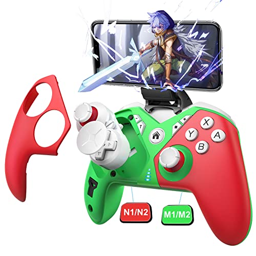 Wireless Controller, Switch Pro Controller for Switch/PC Games/iOS & Android Phone with Macro, Precision Shooting, Turbo, Vibration, Motion Control, One-Key Wake up, 2 Gear Trigger Adjustable