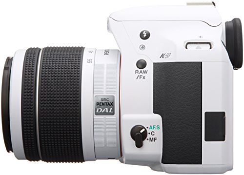 Pentax K-50 16MP Digital SLR Camera Kit with DA L 18-55mm WR f3.5-5.6 and 50-200mm WR Lenses (White) - International Version